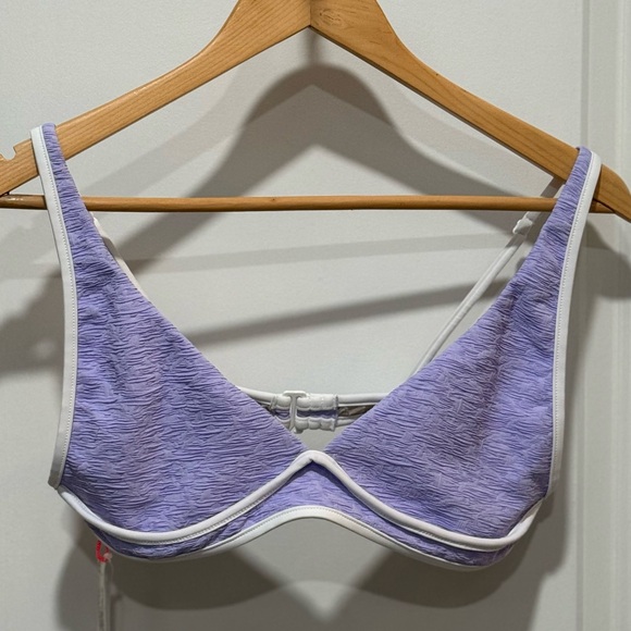 Free People | Swim | Free People Lavender Bikini Top With White Piping ...